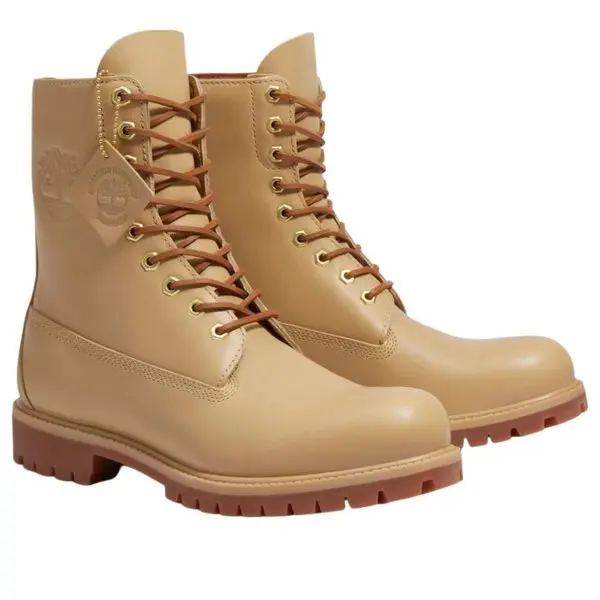 Timberland Premium Inch Waterproof Lace Up Boots - Light Beige