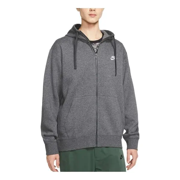 Nike Club Fleece Full-zip Hoodie 'dark Grey - Default Colorway