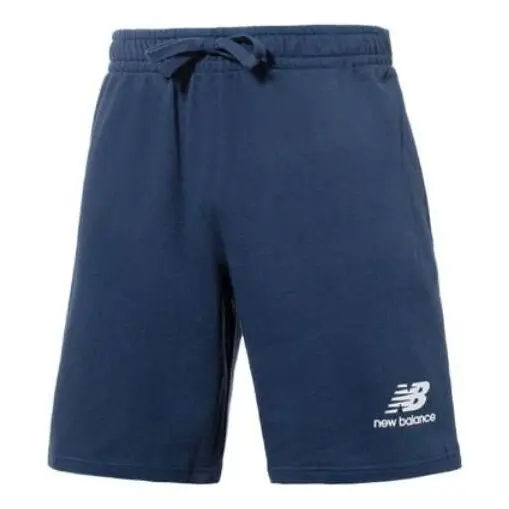 NEW BALANCE Essentials Stacked Logo French Terry Shorts - Navy