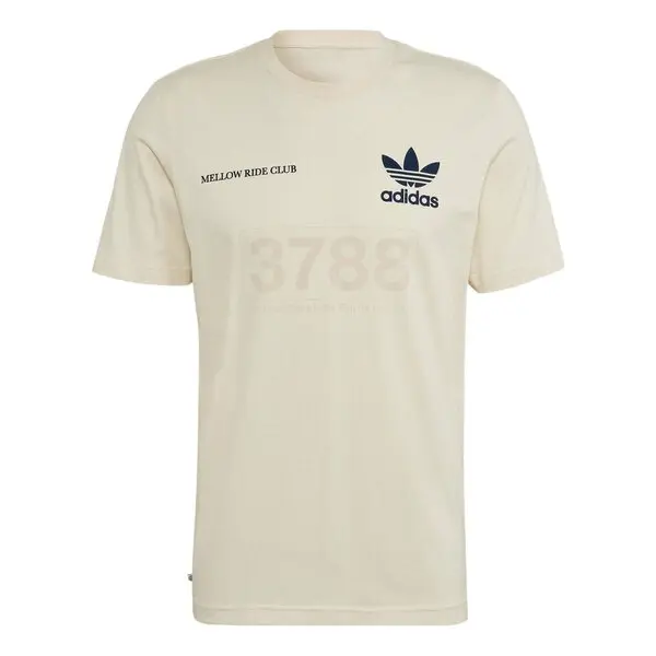 Adidas Originals Mrc Tee Brand Logo Printing Round Neck Short Sleeve Creamy White T-shirt - Default Colorway