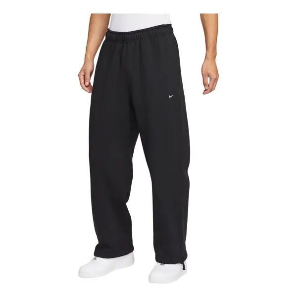 Nike Solo Swoosh Fleece Straight-leg Trousers - Black