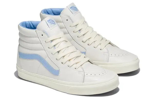 VANS Sk8-hi Vintage Leather High Top Sneakers - Blue/white