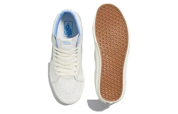 VANS Sk8-hi Vintage Leather High Top Sneakers - Blue/white