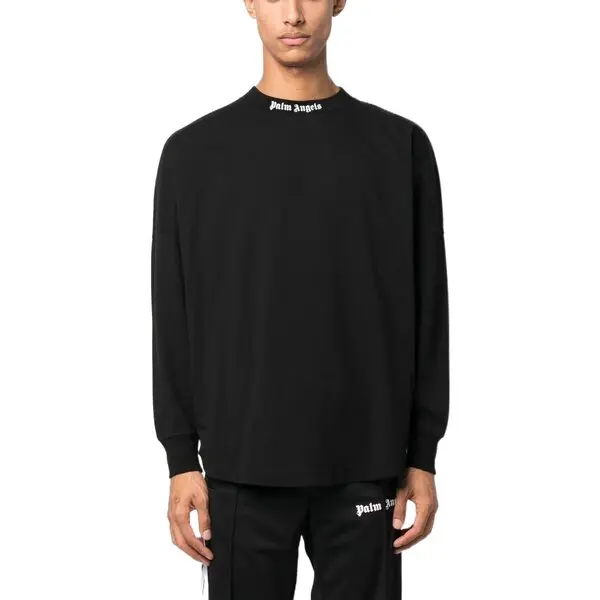 Palm Angels Long Sleeve Mock Neck T-shirt