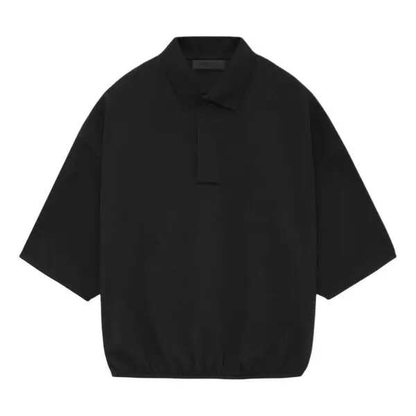 Fear Of God Ss24 3/4 Sleeve Polo Shirt - Black