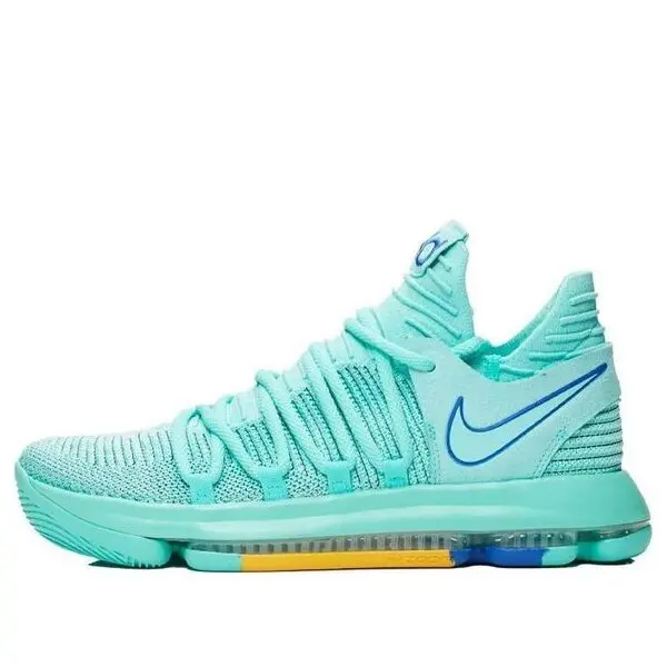 Nike Kd 10 City Edition 2 High-top Athletic Sneakers - Green/blue
