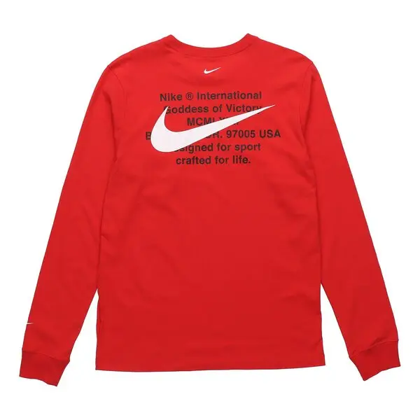 Nike Printing Round Neck Long Sleeves T-shirt - Red
