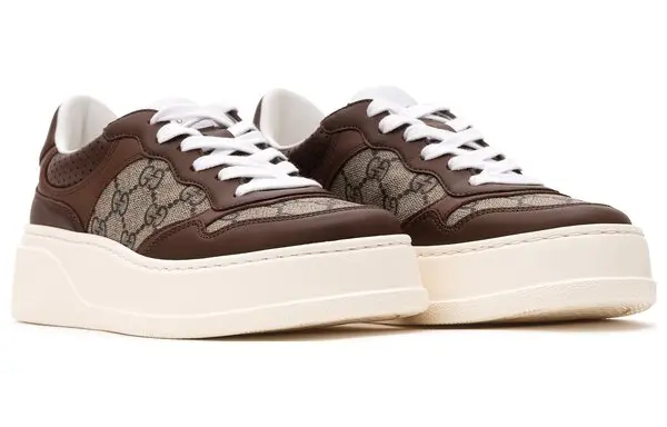 Gucci Leather Gg Sneakers - Light Brown/beige