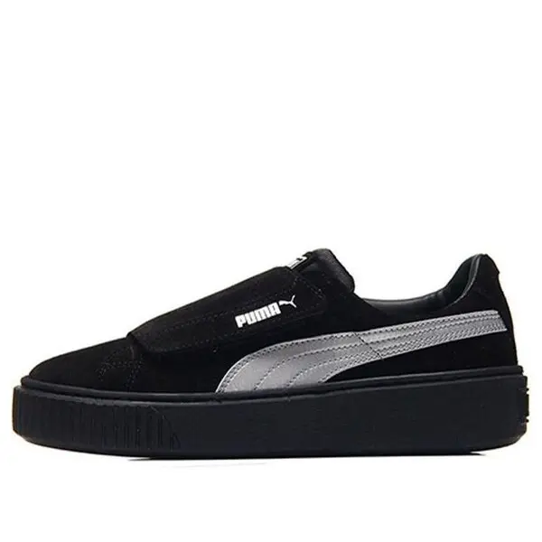 PUMA Platform Strap Satin Sneakers - Black