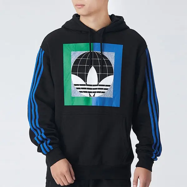 Adidas Originals Fleece Lined Hooded Pullover - Black