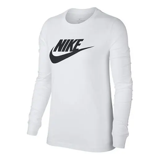 Nike Classic Logo Printed Long-sleeved T-shirt - White
