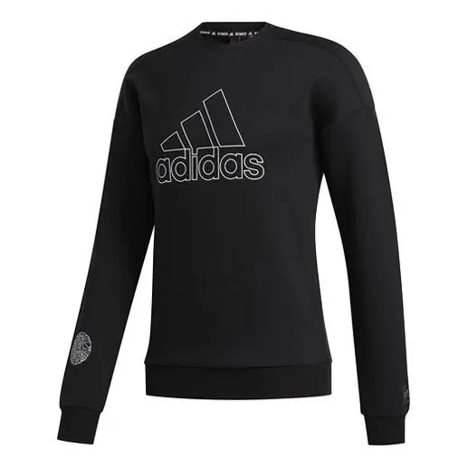 Adidas Logo Printing Sports Pullover - Black