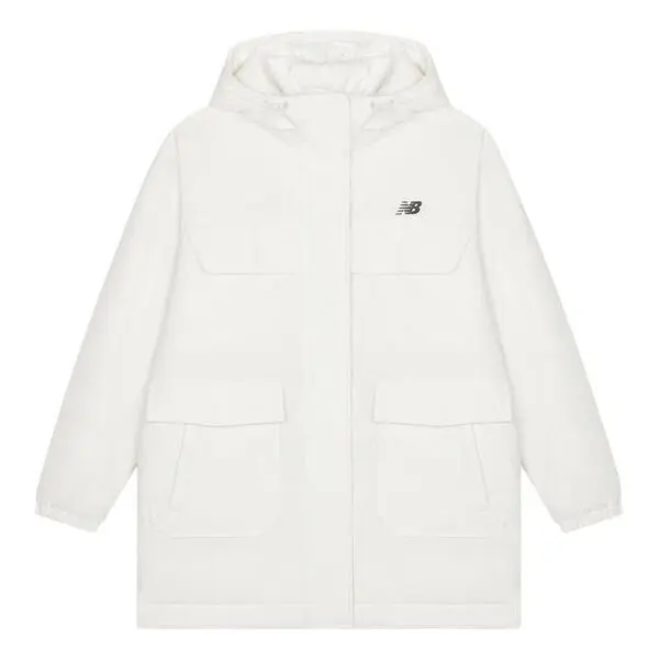 NEW BALANCE Hooded Down Jacket - White