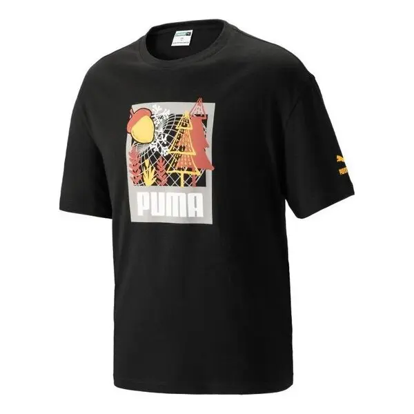 PUMA Ff Short Sleeve Graphic Tee 'black - Black/grey