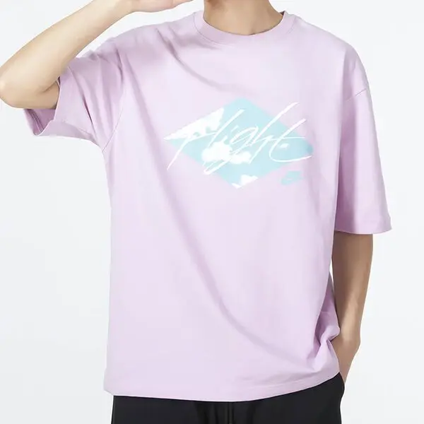 JORDAN Essentials Pattern Printing Round Neck Tee 'lilac