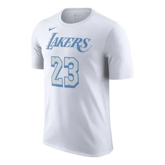 Nike Los Angeles Lakers Lebron James No. 23 Short Sleeve T-shirt - White