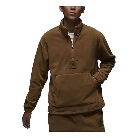 JORDAN Air Essentials Winterized Fleece Half-zip - Brown