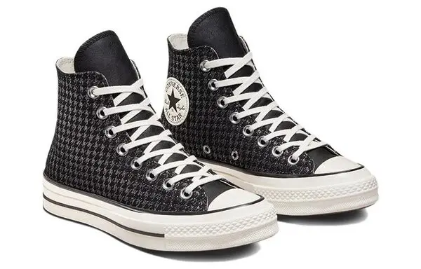CONVERSE Chuck 70 High Top Sneakers With Houndstooth Pattern - Blackwhite