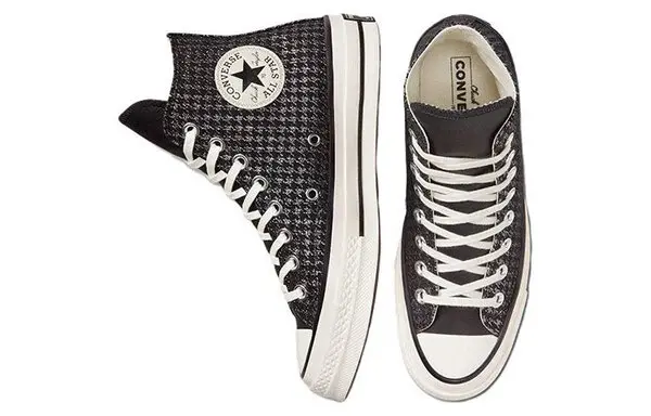 CONVERSE Chuck 70 High Top Sneakers With Houndstooth Pattern - Blackwhite