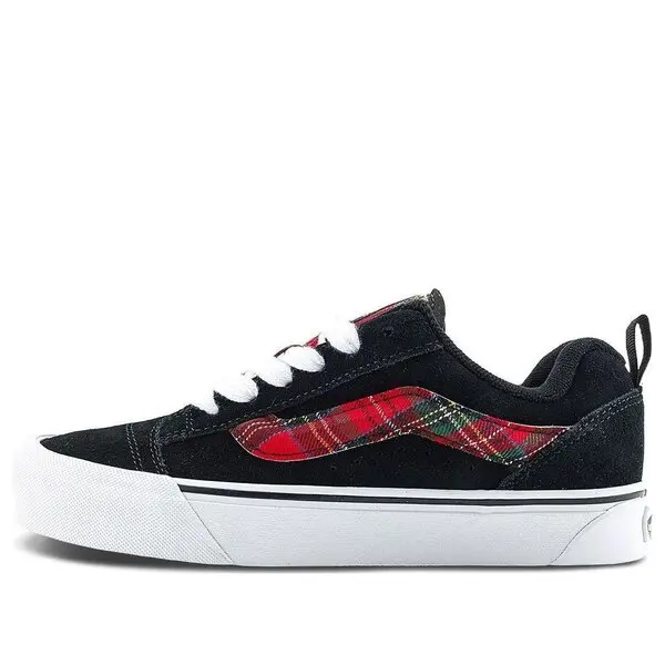 VANS Knu Skool Sneakers With Plaid Detailing - Black/red