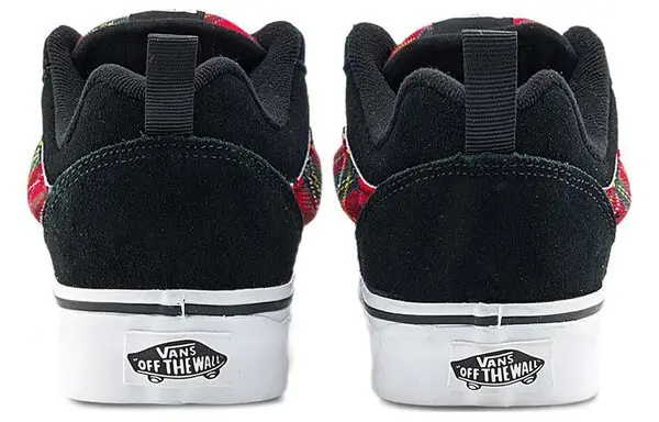 VANS Knu Skool Sneakers With Plaid Detailing - Black/red