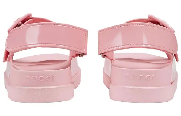 Gucci Rubber Slingback Sandals With Buckle Detail