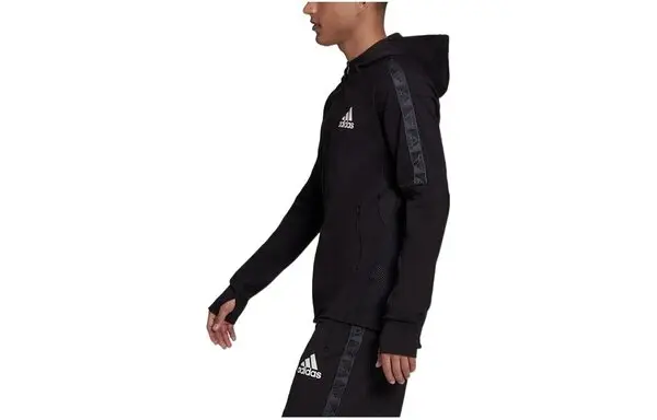 Adidas Logo Full-zip Hoodie With Stripe Detailing