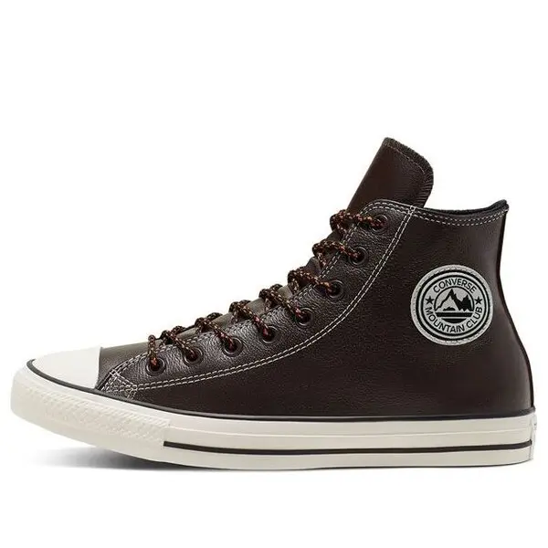 CONVERSE Chuck Taylor All Star Tumbled Leather High Top Sneakers - Brown/white