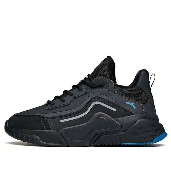 ANTA Runninng Series Leather Fleeced High-top Sneakers