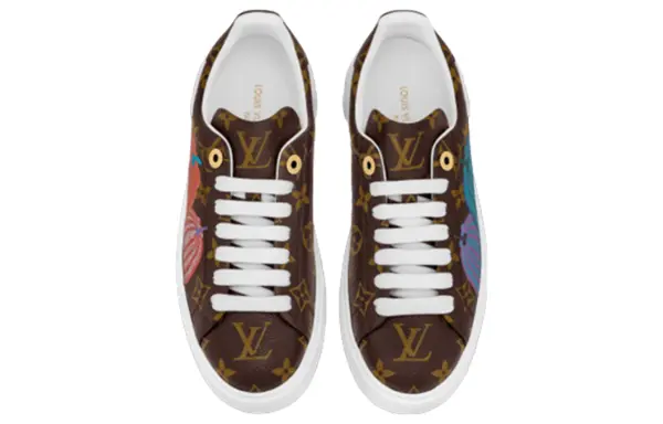 LOUIS VUITTON X Yk Academy Time Out Sneakers "brown Monogram With Icons - Brown/white/pink