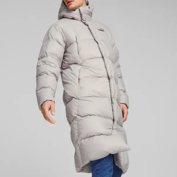 PUMA Lightweight Hooded Down Coat - Grey