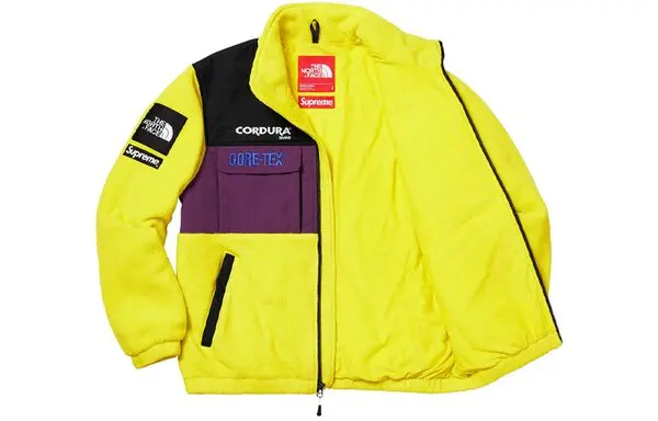 Supreme Fw18 X The North Face Expedition Fleece Jacket - Yellow
