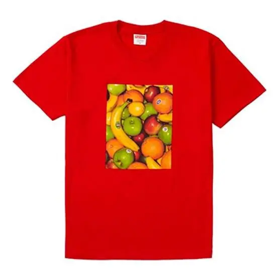Supreme Ss19 Fruit Tee Printing Short Sleeve - Red