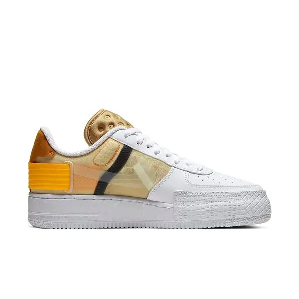 Nike Force 1 Type 'gold Suede - Gold/yellow/white
