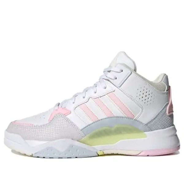 Adidas Neo 5th Quarter Mid Top Athletic Shoes - White/gray/pink