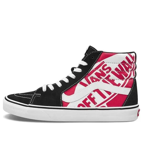 VANS Sk8-hi High Top "off The Wall" Sneakers - Black/red