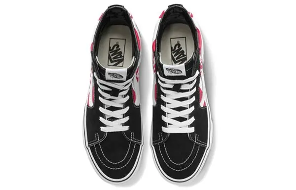 VANS Sk8-hi High Top "off The Wall" Sneakers - Black/red