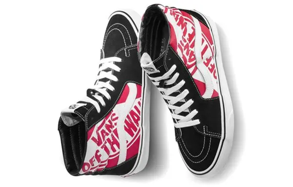VANS Sk8-hi High Top "off The Wall" Sneakers - Black/red
