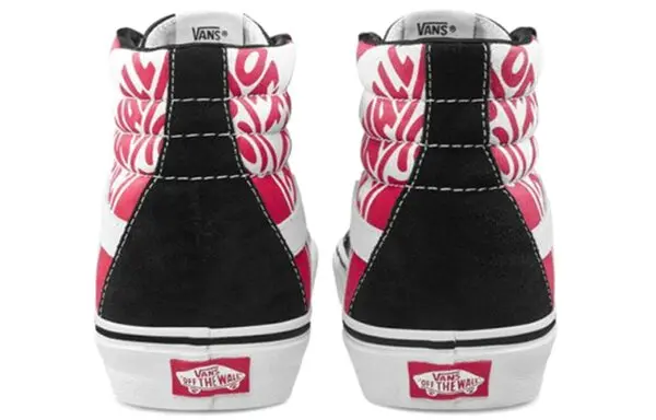 VANS Sk8-hi High Top "off The Wall" Sneakers - Black/red