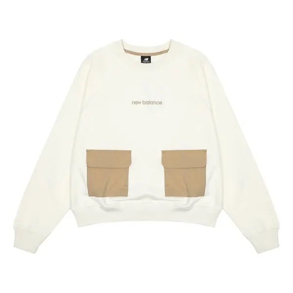 NEW BALANCE Casual Pocket Sweatshirt - White/brown