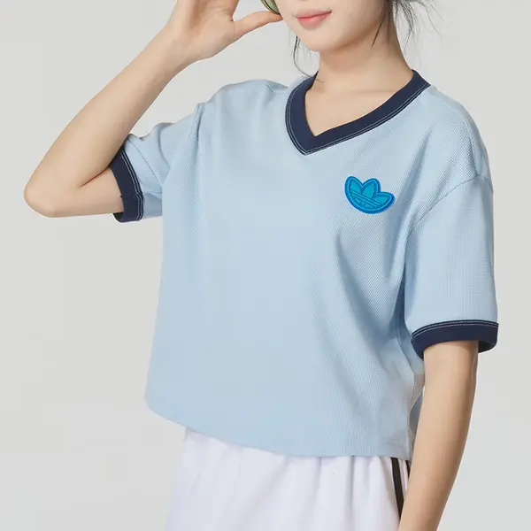 Adidas Originals V-neck Cropped T-shirt