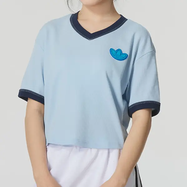 Adidas Originals V-neck Cropped T-shirt