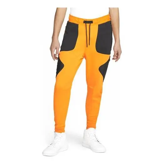 JORDAN X Naruto Uzumaki Zion 1 Sweatpants 'orange - Orange/black