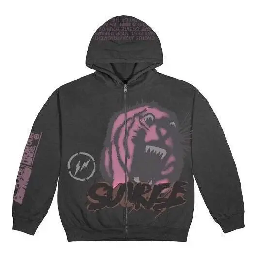 TRAVIS SCOTT Cactus Jack For Fragment Sunrise Zip Up Hoodie - Black