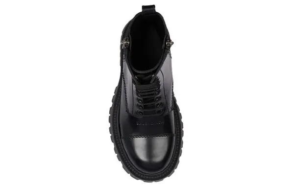 Balenciaga Small Cowhide Lace-up Martin Boots - Black
