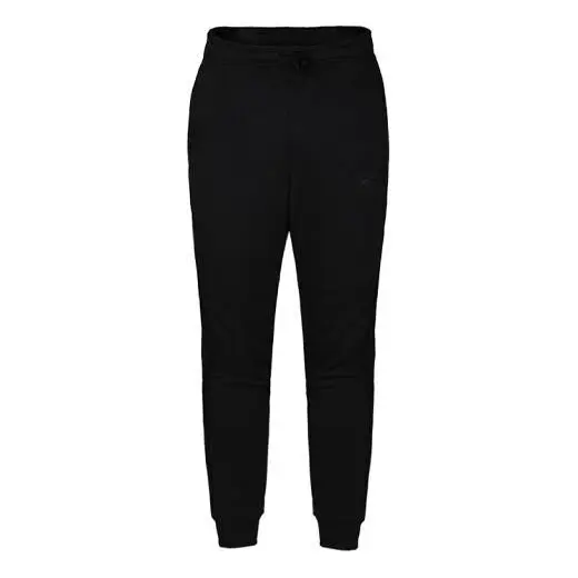 Adidas Classic Logo Drawstring Fleece Lined Sports Pants - Black