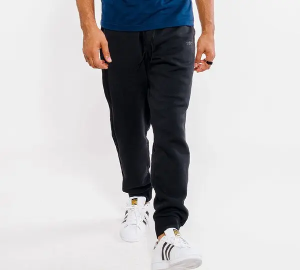 Adidas Classic Logo Drawstring Fleece Lined Sports Pants - Black