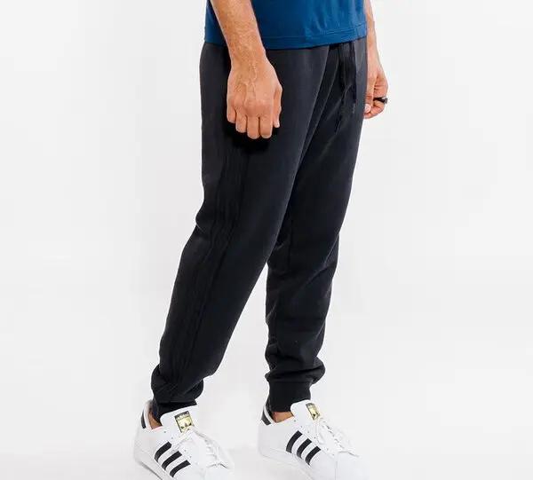 Adidas Classic Logo Drawstring Fleece Lined Sports Pants - Black