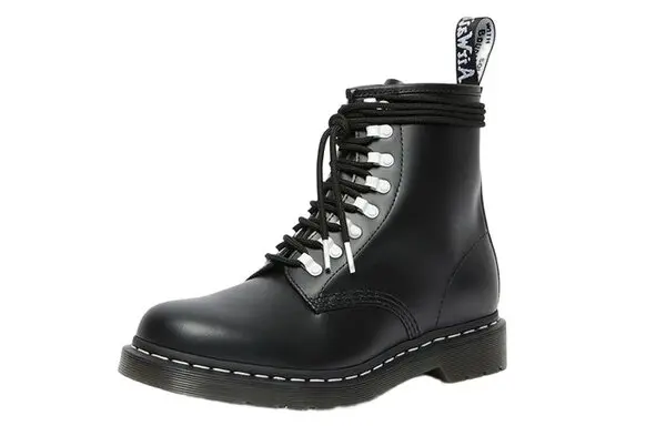 Dr. Martens 1460 Contrast Hardware Lace Up Leather Boots - Black