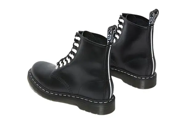 Dr. Martens 1460 Contrast Hardware Lace Up Leather Boots - Black